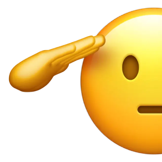 🫡 - Saluting Face Emoji meaning, copy and paste emoticon - ( ‿ ) SYMBL