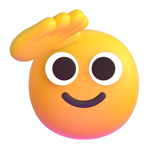 🫡 - Saluting Face Emoji meaning, copy and paste emoticon - ( ‿ ) SYMBL